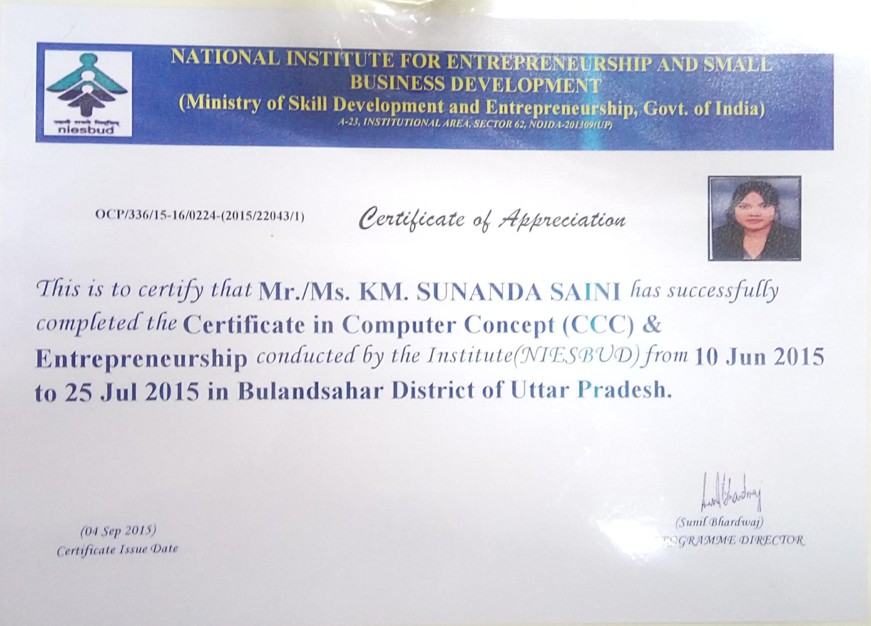 National Institute for Entrepreneurship and Small Business Development ...