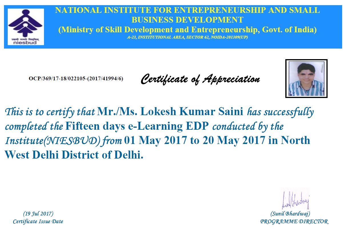 National Institute for Entrepreneurship and Small Business Development ...