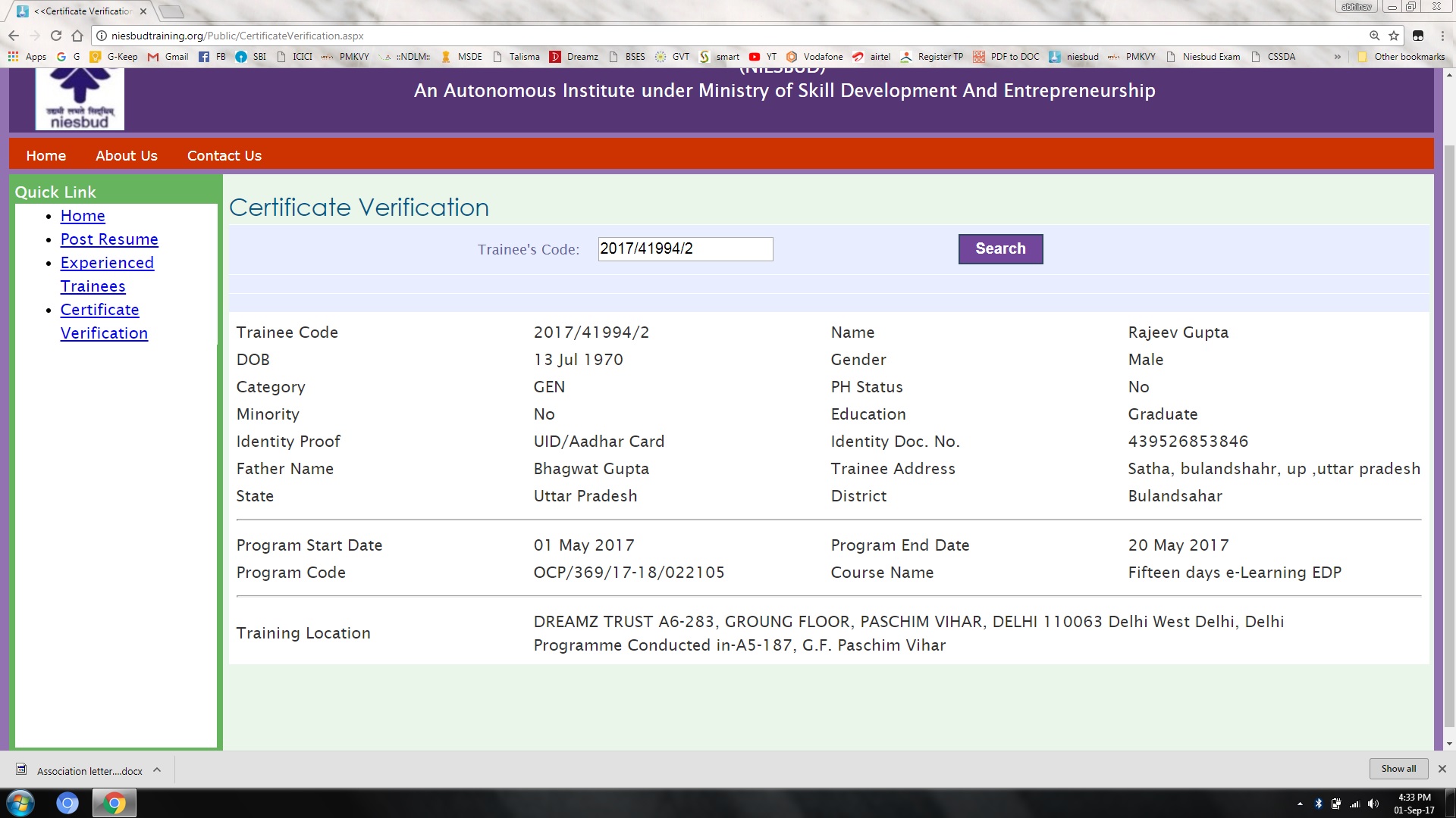 National Institute for Entrepreneurship and Small Business Development ...